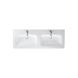 Duravit M&ouml;bel-Doppelwaschtisch DuraStyle 130x48cm, 2 HL, m &Uuml;L, Hahnlochbank, wei&szlig; (2338130000)