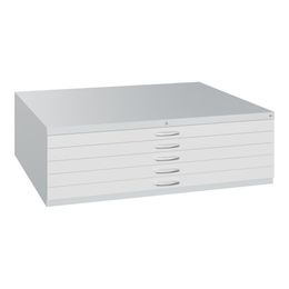 C+P Flachablageschrank Serie 7100_7200, H420xB1350xT960mm, 7035/7035 ; C + P Möbelsysteme (7200-000|S10319)