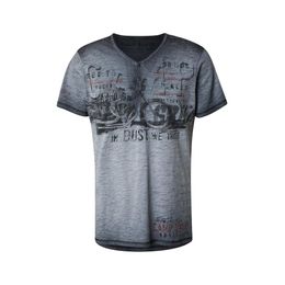 CAMP DAVID T-Shirt Herren Gr&ouml;&szlig;e M taubenblau / schwarz
