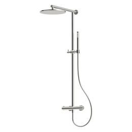 Herzbach LIVING SPA Duschsäule mit Regenbrause 30 cm rund, mit Stabhandbrause