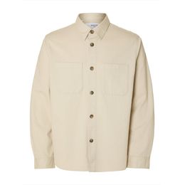 Selected Button Up Shirt 'SLHTRAVIS' male Beige size XXL