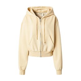 MONKI Zip-Up Hoodie female Beige size XXS