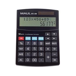 Maul Tischrechner MTL 800 Solar Batterie 2-zeilig, 12 Ziffern schwarz