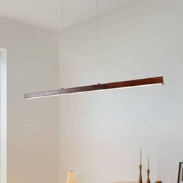 LUCANDE LED-Hängelampe Nihalo, walnuss, 122 cm, dimmbar, CCT