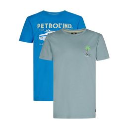 PETROL INDUSTRIES 2er-Pack Basic-T-Shirt Rundhals Peacock | Gr.: 164