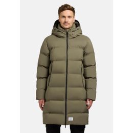 Steppmantel Khujo "Caius2-YM", Herren, Gr. L52, grün (moosgrün), Obermaterial: 100% Nylon, Futter: 100% Nylon, Wattierung: 100% Polyester, Basic, gerade ca. Mitte Oberschenkel, hoch geschlossener Ausschnitt, Ärmel ohne Ärmelschlitz Bündchen, Mäntel, Stylischer Herren Wintermantel mit Kapuze