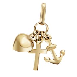 Firetti Kettenanhänger »Schmuck Geschenk Gold 375 Halsschmuck Anhänger Halskette LIEBE« () gelbgoldfarben Symbolträchtiger Anhänger »Glaube, Liebe,...