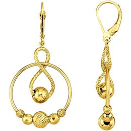 Firetti Paar Ohrhänger »Schmuck Geschenk Gold 375 Ohrschmuck Ohrringe Infinity/Unendlichkeit« gelbgoldfarben Klassiker mit Schwung: Dieser Gelbgold...