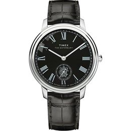 Timex Quarzuhr »WATERBURY METROPOLITAN« Armbanduhr, Herrenuhr, Lederarmband, analog schwarz-schwarz Edler Armbanduhr für Herren