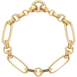 Leonardo Armband »Mathilde Clip&Mix, 024267« gelbgoldfarben 18,5 cm Armkettchen mit ovalen, kantig profilierten Kettenglieder und weich geformten...