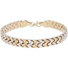 Firetti Armband »Schmuck Geschenk Gold 375 Armschmuck Armkette Bicolor, ca. 8 mm breit« gelbgoldfarben-weißgoldfarben 19 Schöner Armschmuck mit...