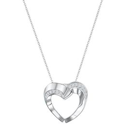 Firetti Kette mit Anhänger »Schmuck Geschenk Silber 925 Halsschmuck Halskette Ankerkette Herz« mit Zirkonia (synth.) silberfarben-kristallweiß...
