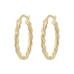 Firetti Paar Creolen »Schmuck Geschenk Gold 375 Ohrschmuck Creole« gelbgoldfarben 20,1 mm Elegante Ohrringe mit Twist