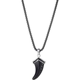 Firetti Kette mit Anhänger »Schmuck Geschenk Edelstahl Halsschmuck Halskette Teeth Zahn« mit Zirkonia (synth.) schwarz-edelstahlfarben Trendige...