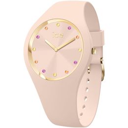 Ice Watch ICE-WATCH Quarzuhr »ICE cosmos - Small+ - 2H (colour stones)« Armbanduhr, Damenuhr, Silikonarmband, analog rosa-rosa Stilvolle Armbanduhr für Damen