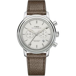 Timex Chronograph »WATERBURY METROPOLITAN CHRONO« Quarzuhr, Armbanduhr, Herrenuhr, Lederarmband, Stoppfunktion, Datum braun Geschmackvoller...