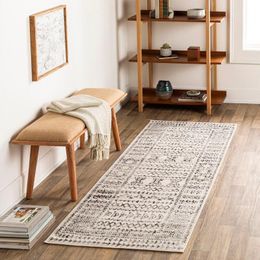 LIVABLISS Teppich »IPOH« rechteckig 11 mm Höhe Skandinavischer Teppich, Kurzflor Boho-Wohnzimmerteppich, Läufer Grau Obermaterial: 100%...