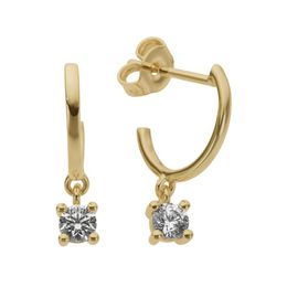 Firetti Paar Creolen »Schmuck Geschenk Gold 333 Ohrschmuck Solitär-Optik glitzernd« mit Zirkonia (synth.) gelbgoldfarben-kristallweiß +...