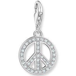 Thomas Sabo Charm-Einhänger »Peace, Peace gold, 1880-051-14, 1898-488-7« mit Zirkonia (synth.) oder Glas-Keramik Stein silberfarben-weiß + weiß 0...
