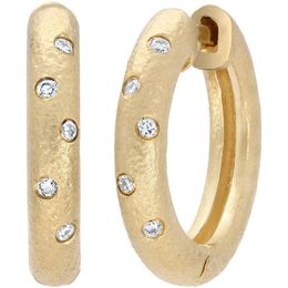 Firetti Paar Creolen »Schmuck Geschenk Gold 585 Ohrschmuck Ohrringe Sternenhimmel« gelbgoldfarben 17 mm Stilvolle Ohrringe im eleganten...