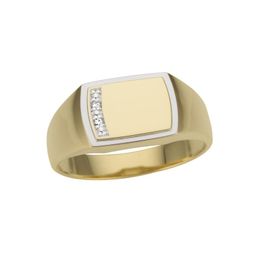 Firetti Siegelring »Schmuck Geschenk Gold 585 Herrenring Goldring« mit Brillanten gelbgoldfarben-weißgoldfarben 21 Eleganter Ring, geradlinig und...