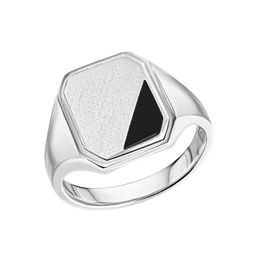 Firetti Fingerring »Schmuck Geschenk Silber 925 Herrenring Silberring Siegelring« mit Achat silberfarben-schwarz 20 Zeitlos schöner Siegelring