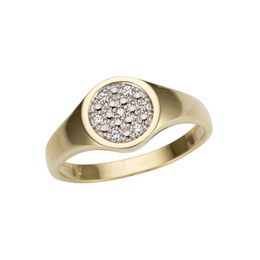 Firetti Goldring »Schmuck Geschenk Gold 333 edel, rund, teilw. rhodiniert, massiv« mit Brillanten gelbgoldfarben-weißgoldfarben 16 Charmanter Ring...