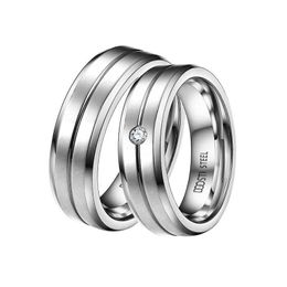 DOOSTI Unisex DOOSTI Trauring &raquo;Schmuck Geschenk Edelstahl Trauring Ehering Partnerring LIEBE&laquo; Made in Germany - wahlweise mit oder ohne Zirkonia 