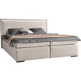 Boxspringbett Collection AB "30 Jahre Jubiläums-Modell Athena", beige, B:193cm L:208cm, Holzwerkstoff, Spanplatte, Komplettbetten, in H2,H3 & H4, wahlweise mit LED-Leiste, Topseller