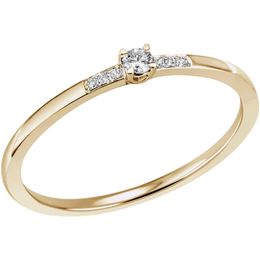 Firetti Fingerring »Schmuck Geschenk Gold 585 Goldring Vorsteckring« mit Brillanten gelbgoldfarben-weißgoldfarben 54 Schlank und fein, mit einer...