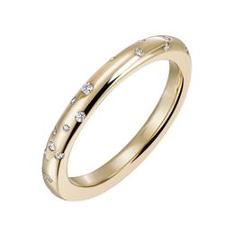 Firetti Diamantring »Schmuck Geschenk Gold 375 Damenring Goldring Diamant« mit Brillanten gelbgoldfarben-weiß 60 Femininer Ring für einen eleganten...