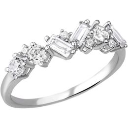 Firetti Fingerring »Schmuck Geschenk Silber 925 Damenring Ring Cluster Look« mit Zirkonia (synth.) silberfarben-kristallweiß 56 Stylischer...