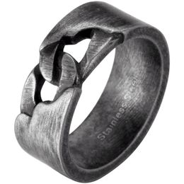 Firetti Fingerring »Schmuck Geschenk Edelstahl Ring Damen Herren Panzerkette Vintage« schwarz 64 Zeitlos schöner Ring in Ketten Optik