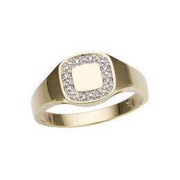 Firetti Goldring »Schmuck Geschenk Gold 333 Siegelring, teilw. rhodiniert, massiv« mit Brillanten gelbgoldfarben-weißgoldfarben 19 Damenring in...