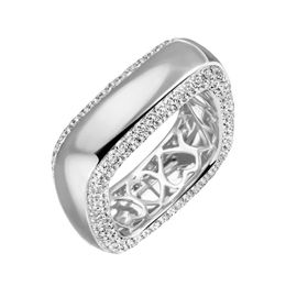 Firetti Fingerring »Schmuck Geschenk Silber 925 Silberring eckig Herzaussparung« mit Zirkonia (synth.) silberfarben-kristallweiß 56 Stilvoll und...