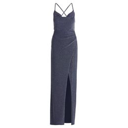 Vera Mont Abendkleid figurbetont in Dunkelblau/Grau | Gr.: 38