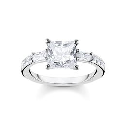 Thomas Sabo Fingerring »weiße Steine, TR2380-051-14-52, 54, 56, 58, 60« mit Zirkonia (synth.) silberfarben-kristallweiß 58 Zeitlose Eleganz:...