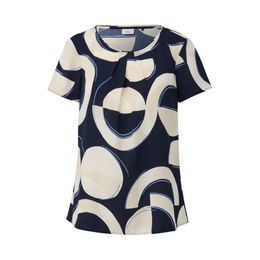 s.Oliver BLACK LABEL Kurzarmbluse mit All-Over Print BLUE ECRU 46 46 Bluse von s.Oliver BLACK LABEL
