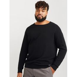 Jack & Jones PlusSize Rundhalspullover "JJEHILL KNIT CREW NECK NOOS PLS", Herren, Gr. 5XL, schwarz, Strick, Obermaterial: 100% Baumwolle, JACK & JONES PLUSSIZE, unifarben, regular fit taillenbedeckt, Rundhals, B&uuml;ndchen, Pullover Rundhalspullover, mit Rundhalsausschnitt