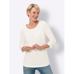 Sieh an! 3/4-Arm-Shirt in champagner + malve | Gr.: 48