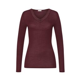 Hanro Longsleeve Woolen Lace in vivid brown | Gr.: S