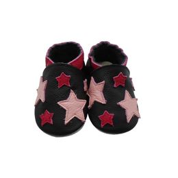 Mejale Leder Babyschuhe mit Sternenmuster, rutschfeste Sohle - schwarz | Gr.: 19/20