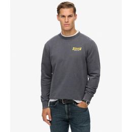 Superdry Herren Baumwolle Gesticktes Logo Heritage Tab Loose Crew Sweatshirt, Grau - Gr&ouml;&szlig;e: S 10406075008609VC001