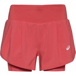asics Road 2-N-1 3.5in Funktionsshorts Damen - rosa - Gr. L - Polyester