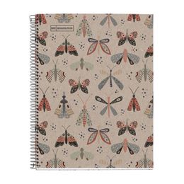 MIQUELRIUS Notizbuch Eco Design 1 A4 kariert Spiralbildung Schmetterlinge colour mix