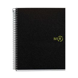 MIQUELRIUS Notizbuch Eco Design 4 A5 kariert Spiralbildung schwarz