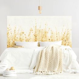 Bilderwelten Kopfteil Bett Minimalistische Boho Landschaft Gelb Pastellblau