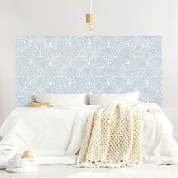 Kopfteil Bett Boho Bogen Muster Blau