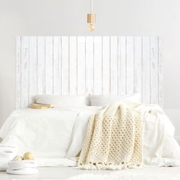 Bilderwelten Kopfteil Bett Wei&szlig;e Holzplanken Shabby