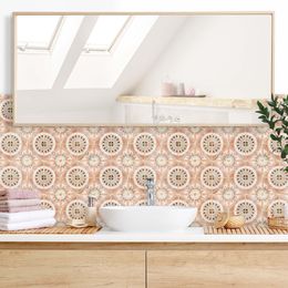 Bilderwelten Vinylteppich Blumen unter Ornamentstruktur